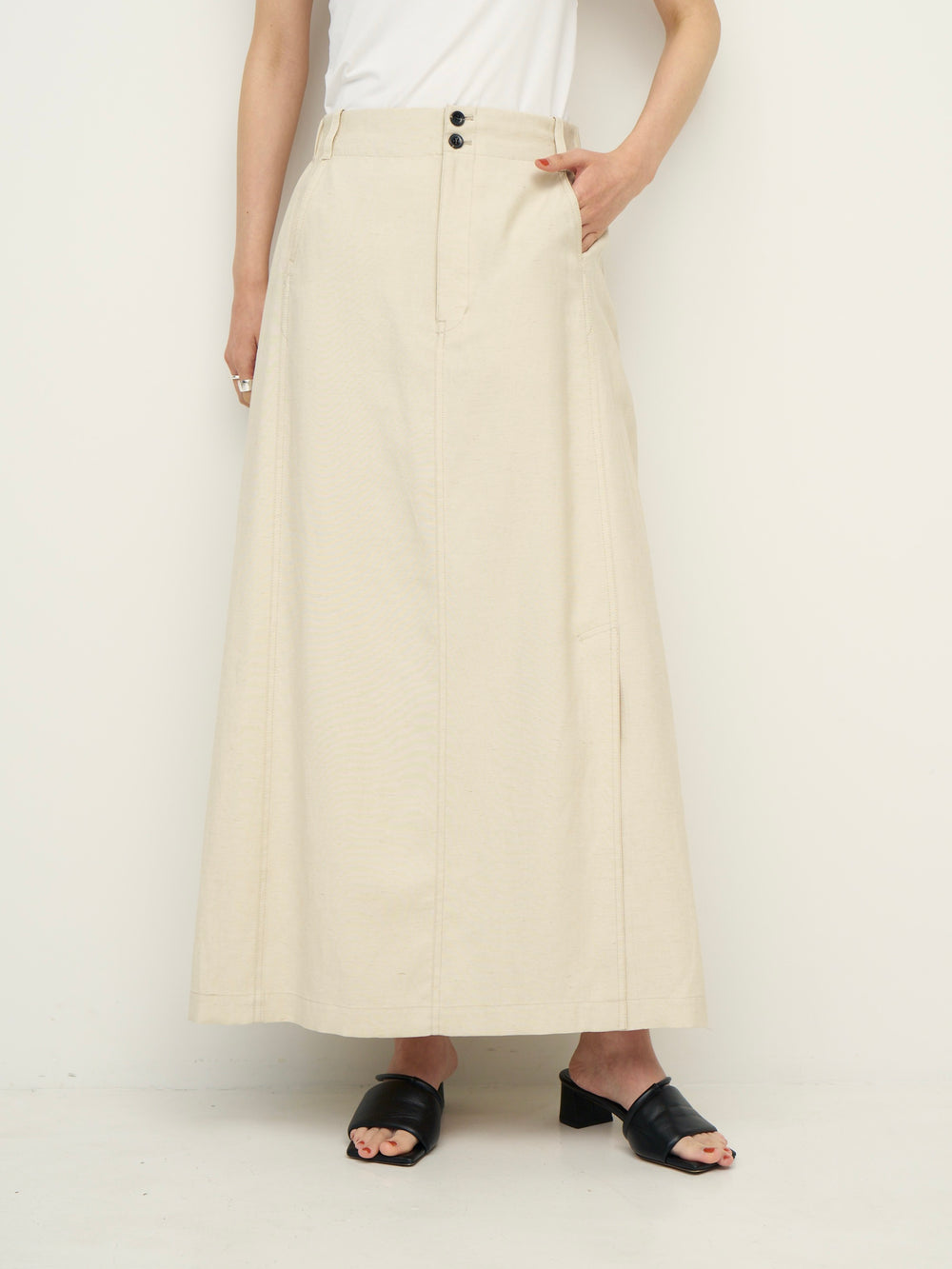 【CHIGNON】麻ミックススリットスカート/2262-303KK